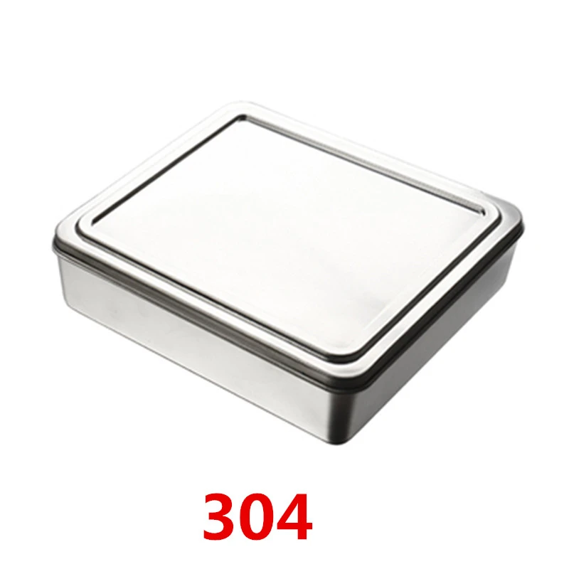 Thick 304 Stainless Steel Rectangular Square Plate Pan Deep Tray Box ...