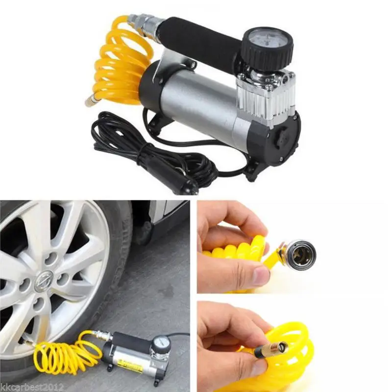 Electric Car Inflatable Tire Pump Air Compressor Tyre Pressure Monitor ...