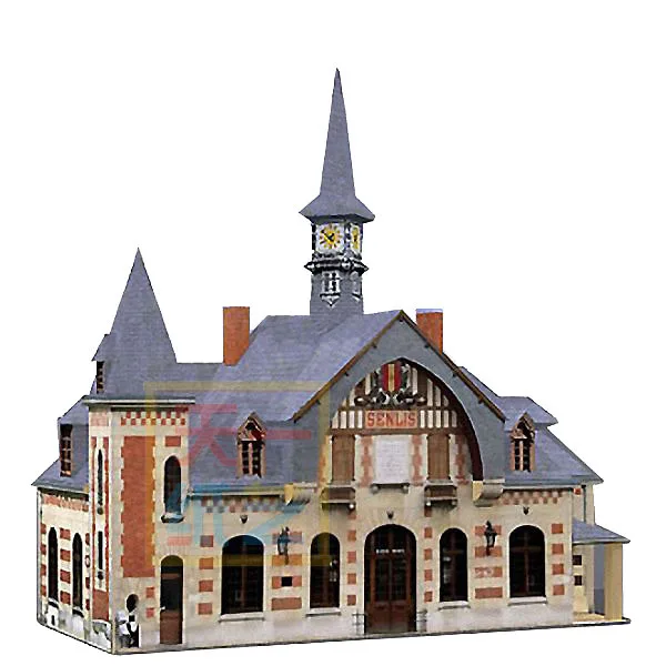 European-Railway-Station-Building-Small-Building-3D-Paper-Model-DIY ...