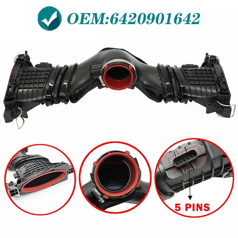 5-Pins-Engine-air-duct-intake-manifold-air-mass-meter-For-Mercedes-Benz ...