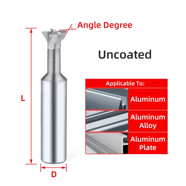 Carbide Dovetail Milling Cutter 45 60 75 Degree CNC Tools For Metal ...