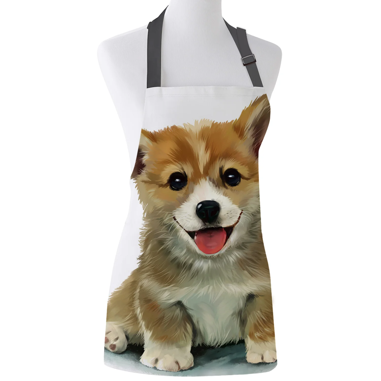 Tophome-Kitchen-Apron-Corgi-Adjustable-Sleeveless-Canvas-Aprons-for-Men ...