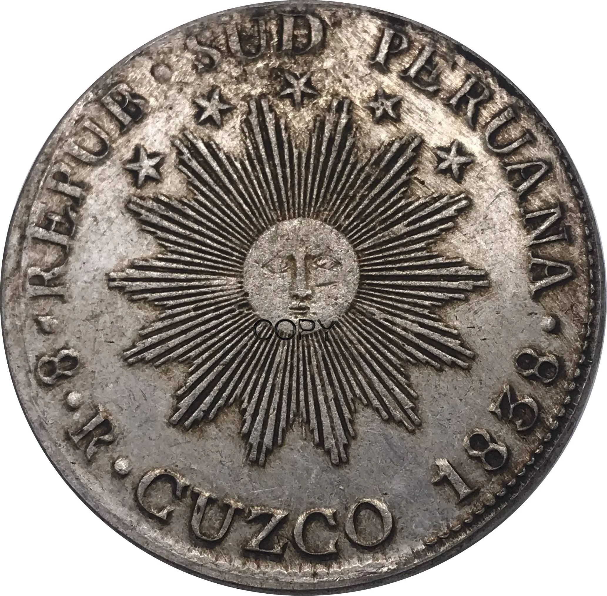 Peru-1838-Coin-South-Peru-Cuzco-MS-8-Reales-Sun-Face-Volcano-Peso-Metal ...