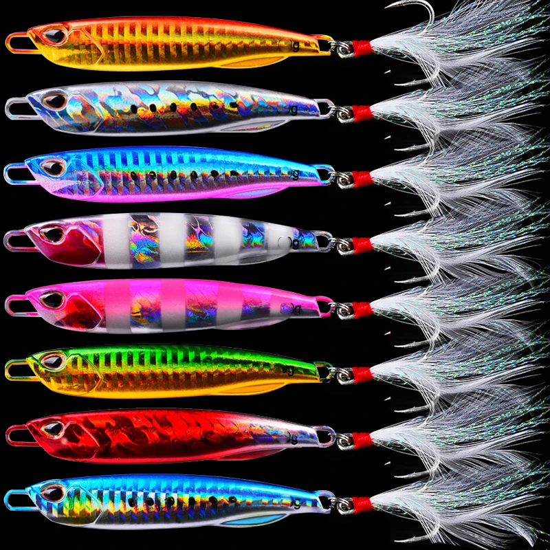 8 Pcs/lot New Jigging Lure Set Fishing Lures Metal Spinner Spoon Fish ...