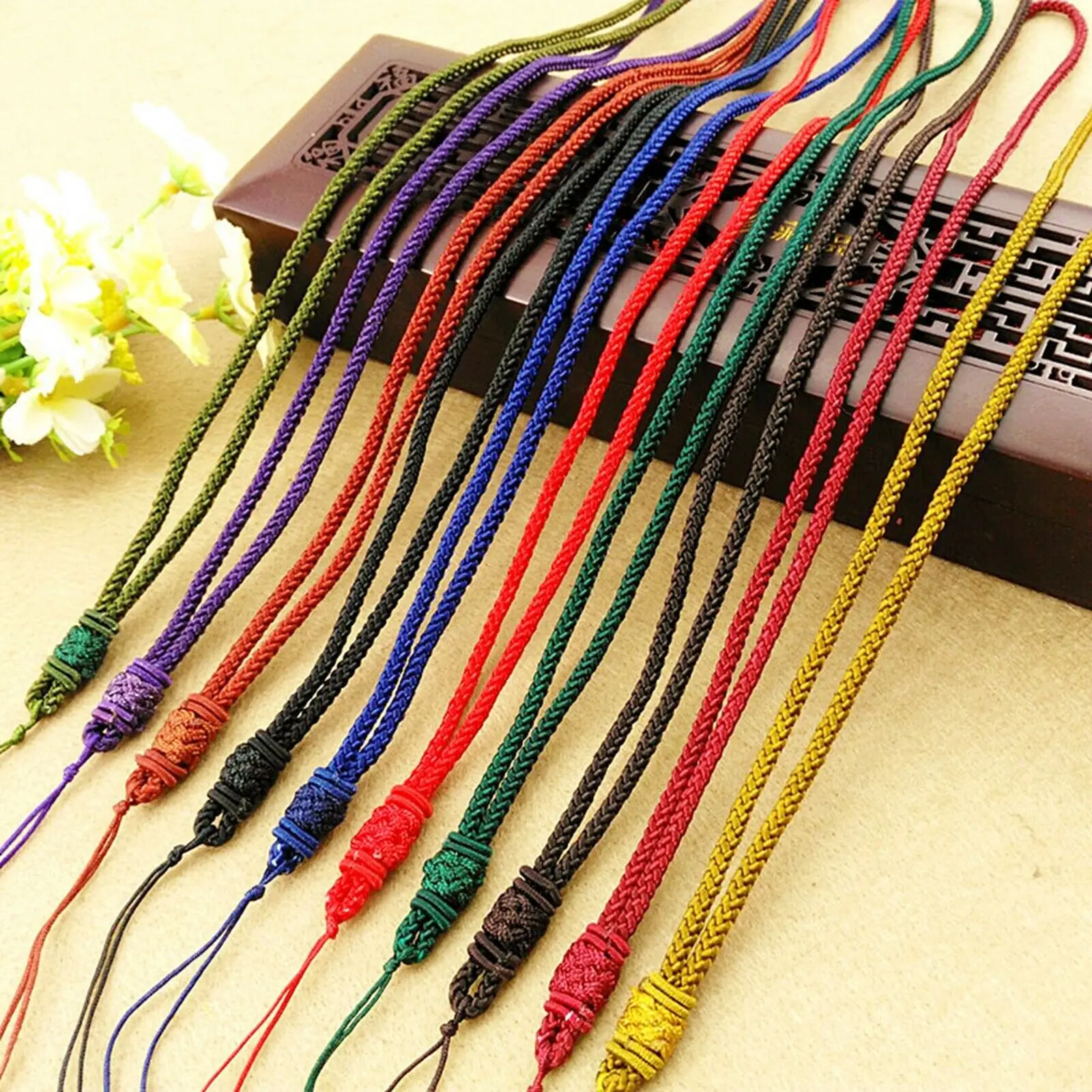 10 Mixed Color Chinese Thread Knotted Silk Love Rope String Pendant ...
