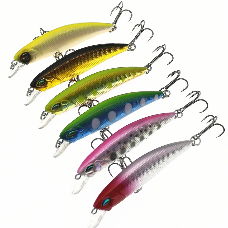 SWOLFY 5PCS/LOT 60mm/6.5g Laser Fishing Lure sinking Minnow Wobbler Professional Baits 6cm 6.5g ...