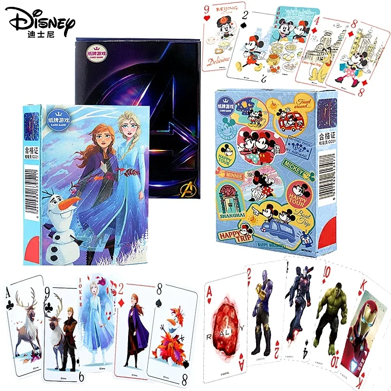 Disney-54pcs-Paper-playing-cards-Mickey-Frozen-Avengers-Poker-Game ...