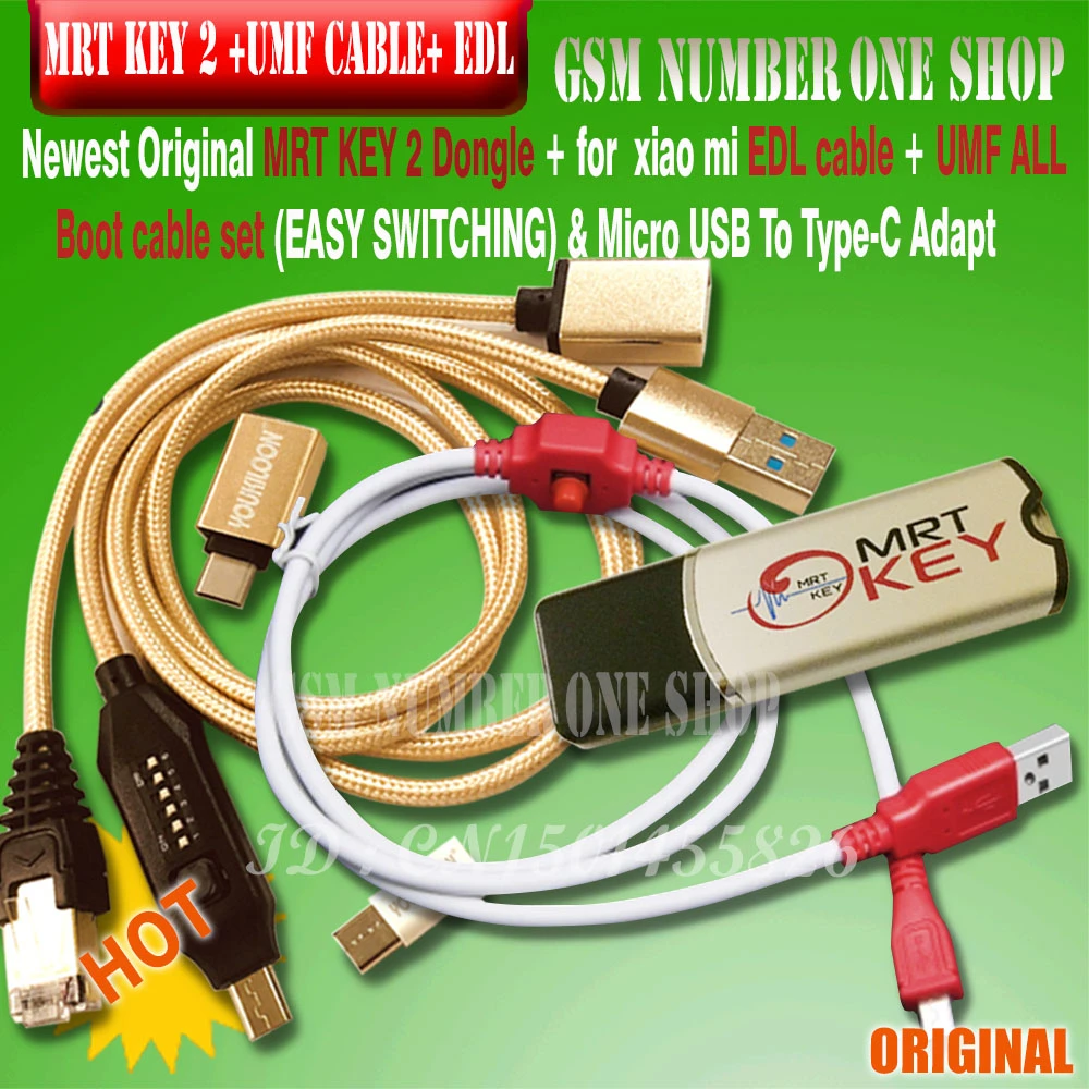 2021 original MRT KEY 2 Dongle + for GPG xiao mi EDL cable +UMF ALL ...