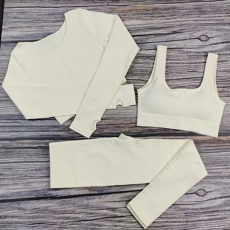 White-Yoga-Sets-Seamless-Women-s-Gym-Set-2-3-4-Pieces-Yoga-Suits ...