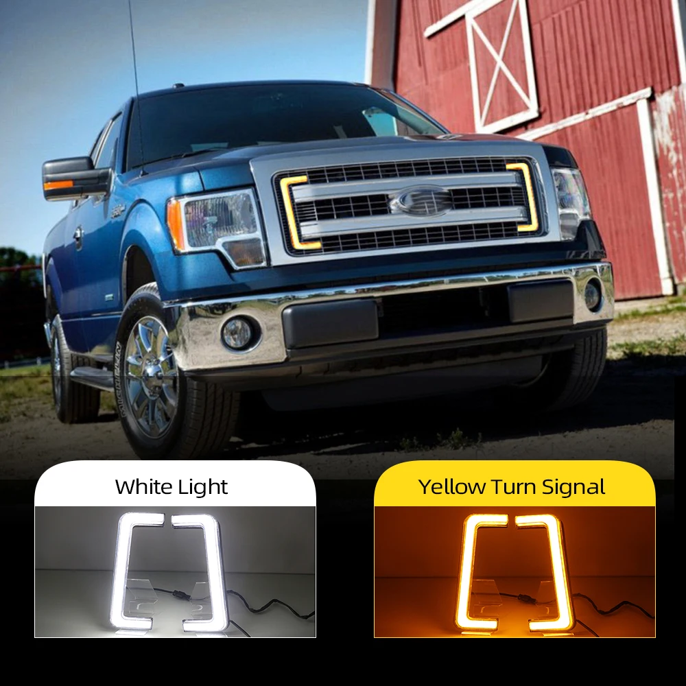 Led Drl Daytime Running Light Daylight Turn Signal Fog Light For Ford ...