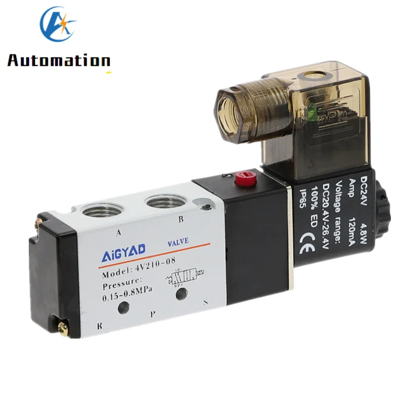 5Way-2-Position-Electric-Solenoid-Valve-4V210-08-1-4-Port-Size-DC12V ...