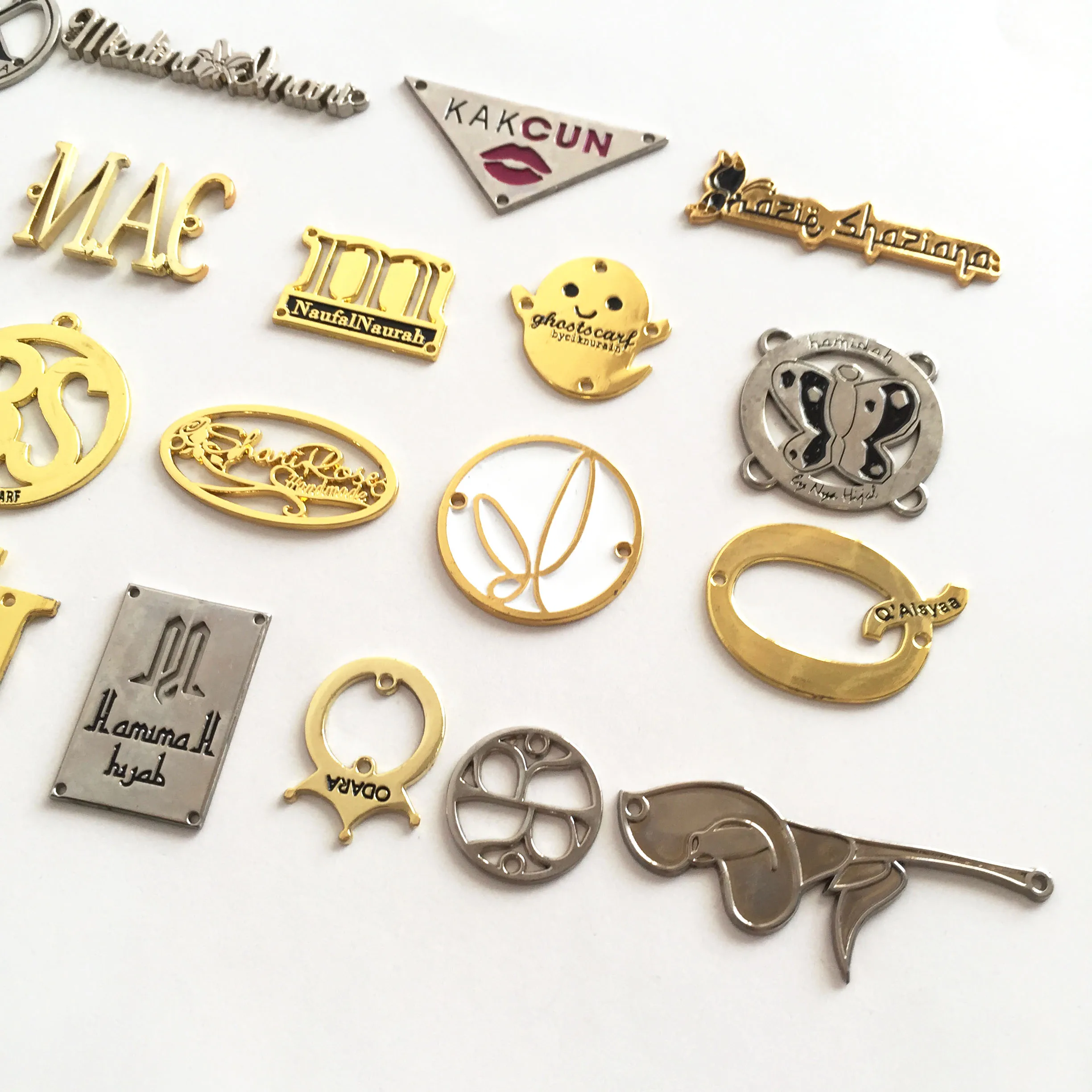 Metalen Logo Labels Custom Merknaam Kleding Tags Voor, 49% OFF