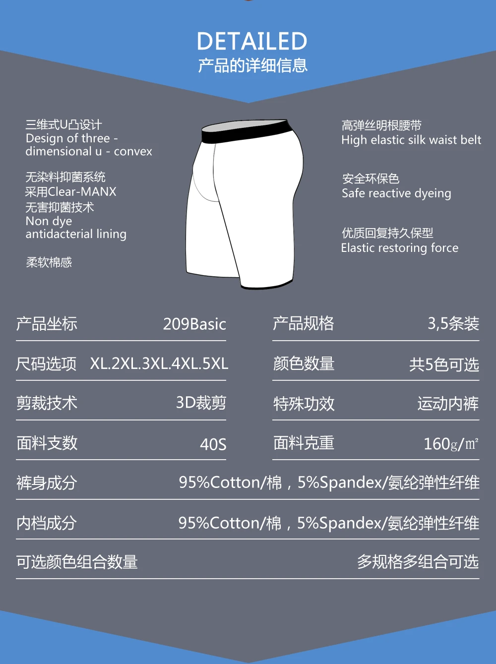 Slip Da Uomo Di Cotone Da Uomo Con Sacca, Biancheria Anteriore Da 6 ...