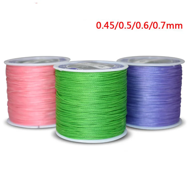0.45mm 0.5mm 0.6mm Waxed Cord Thread String Wire Strap Rope For Jewelry ...
