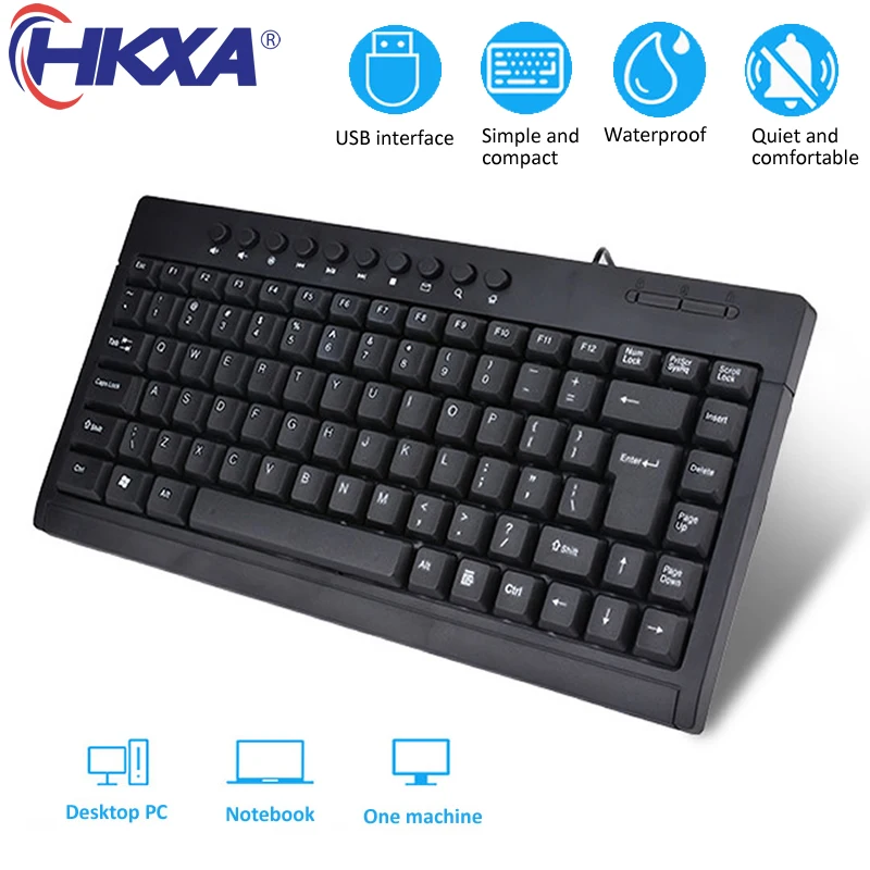 Hkxa Mini 95 Key Usb Wired Keyboards Multimedia Keyboard Compact Thin ...