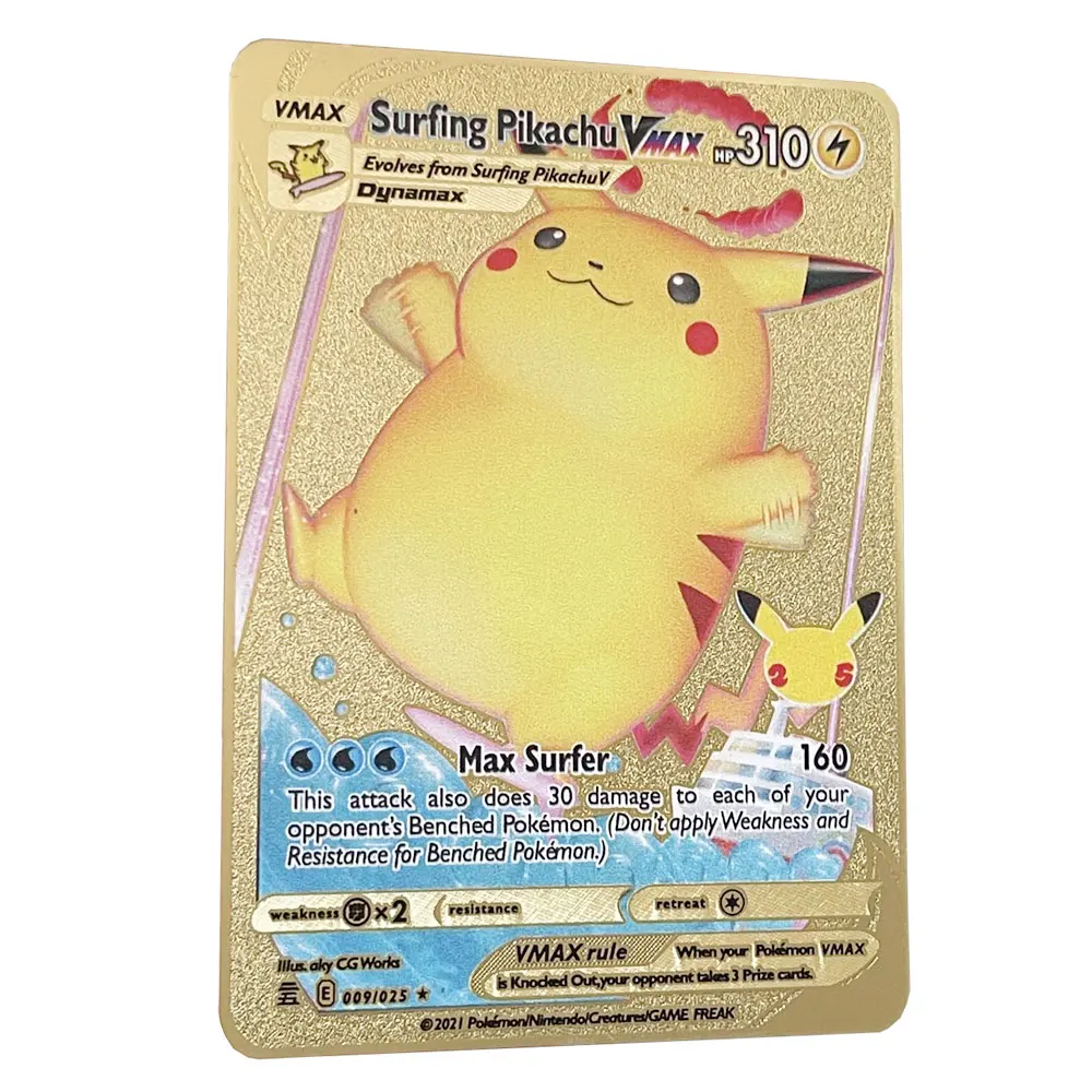 Surfing Pikachu Pokemon Card Golden Rainbow Pokemon Cards Pikachu Surfing Pikachu Pokemon Card Golden Rainbow Pokemon Cards Pikachu