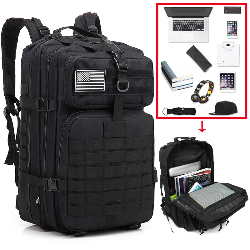 45L-Large-Capacity-Men-Army-Tactical-Backpack-3P-Softback-Outdoor-Sport ...