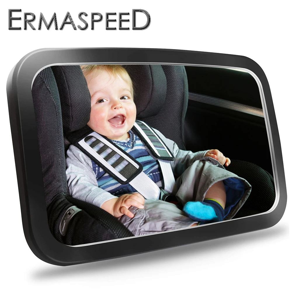 SafeFit 360 Pivoting Baby Adjustable Night Light Car Mirror, Black ...