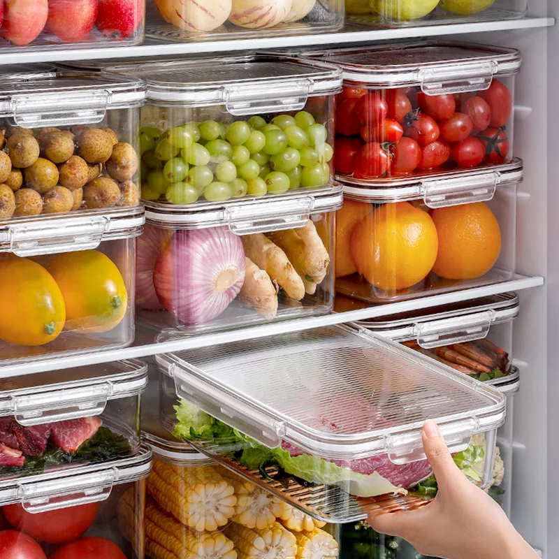 Rectangle-Refrigerator-Containers-Kitchen-Fruit-And-Vegetable-Food ...