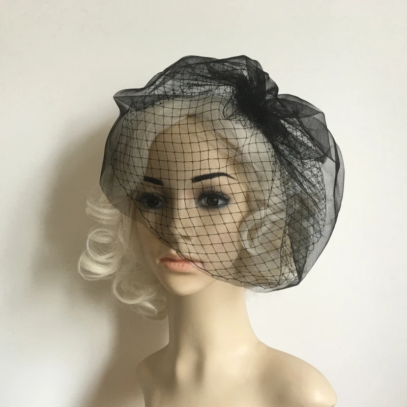 Wedding Race Bridal Birdcage Netting Face Veil Fascinator Black Hair ...