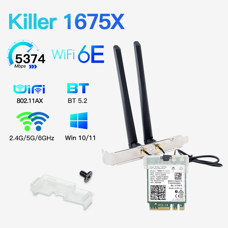 Killer 1675x Transcend Ax210 5374mbps Tri Band Bluetooth 5.2 M.2 Ngff ...
