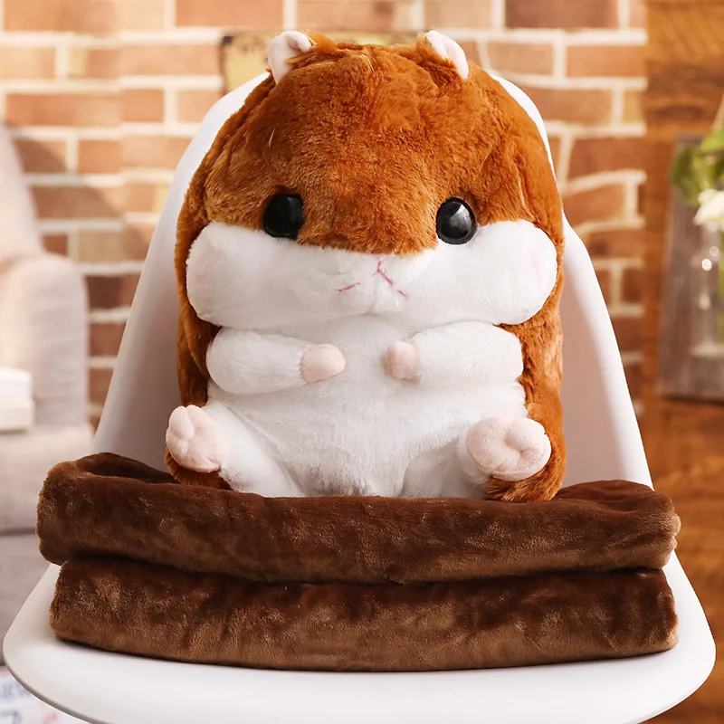 40cm-Coloful-Stuffed-Hamster-Animal-3-In-1-Pillow-with-Blanket-Kawaii ...