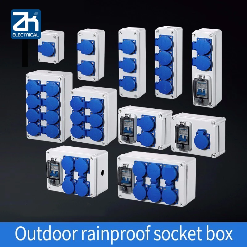Outdoor rainwater socket Three holes 10A home wall mounted multi ...