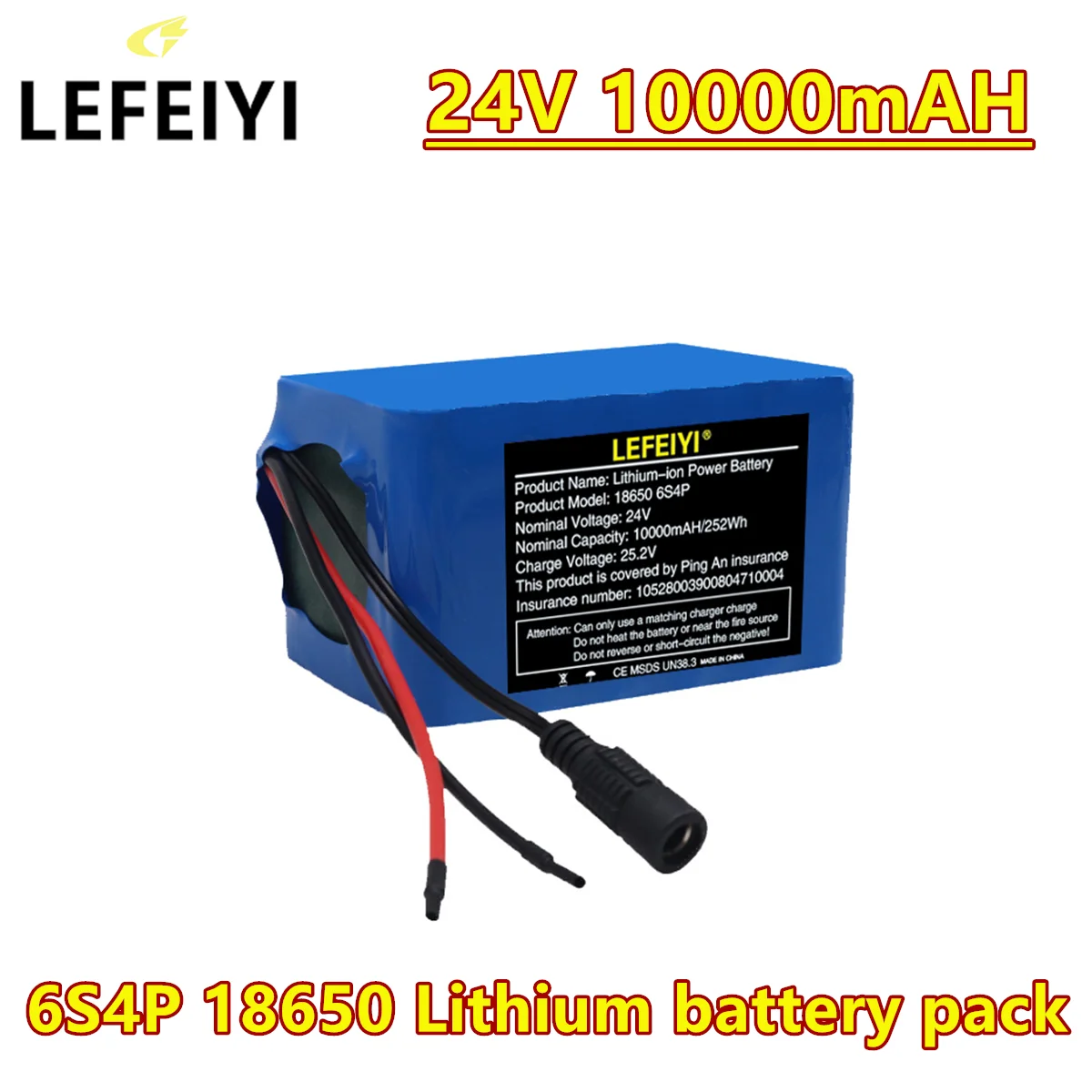 6s4p 24v 10ah 18650 Lithium Battery 25.2v 10000mah Electric Bicycle Moped /electric/li Ion ...