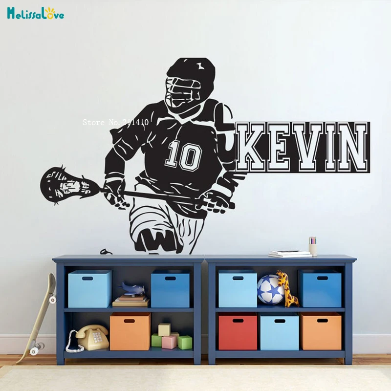 レースクロスウォールステッカー,カスタム名と数字の装飾,スポーツ,子供,10代の部屋,取り外し可能なオートバイ,yt1780|ウォール ...