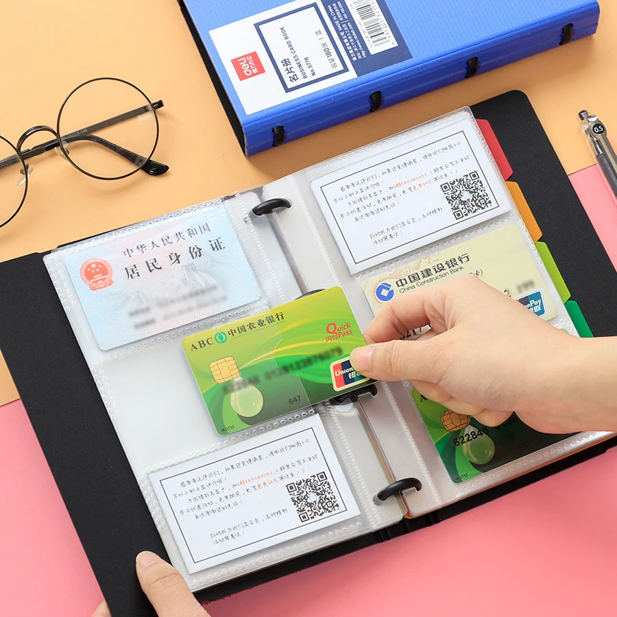 Business-Card-Book-Index-Card-Holder-Loose-Leaf-Card-Stock-Business ...