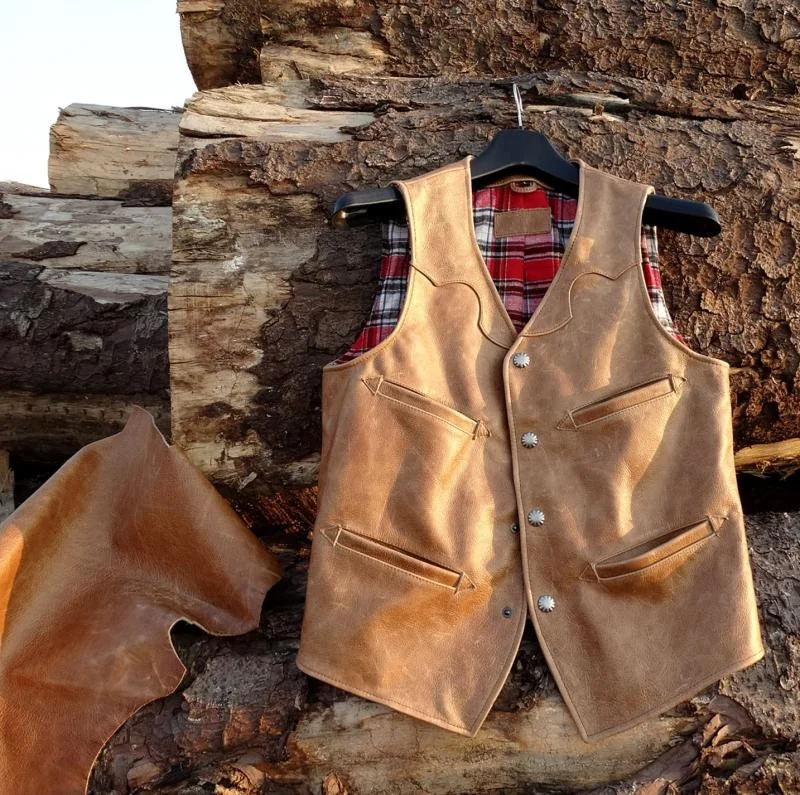 Tan Leather Motorcycle Vest | atelier-yuwa.ciao.jp