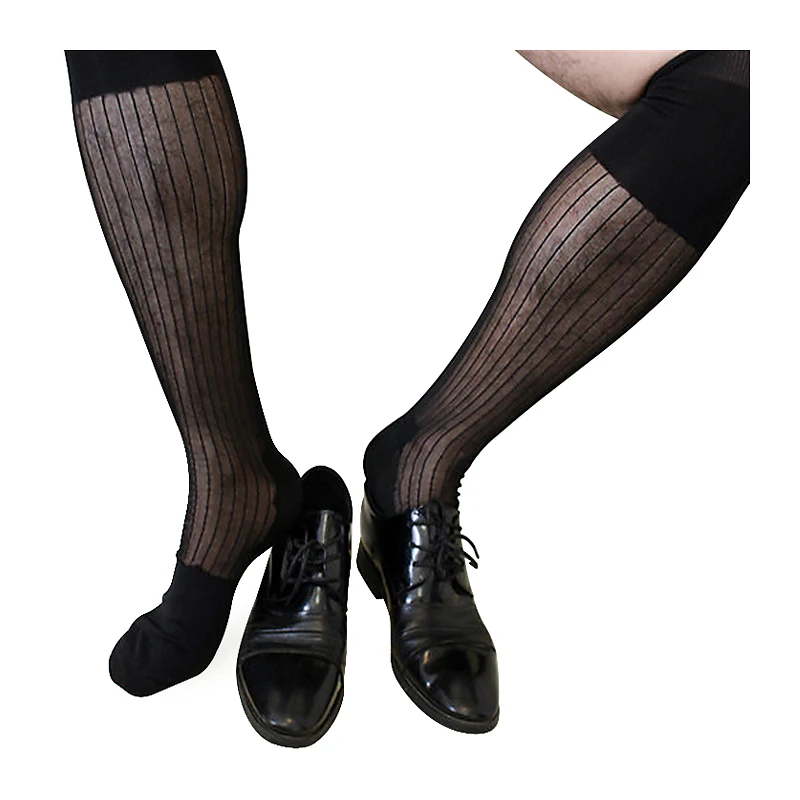 New Men Formal TNT Nylon Socks Over Knee Male Stocking Hose Sexy Dress ...