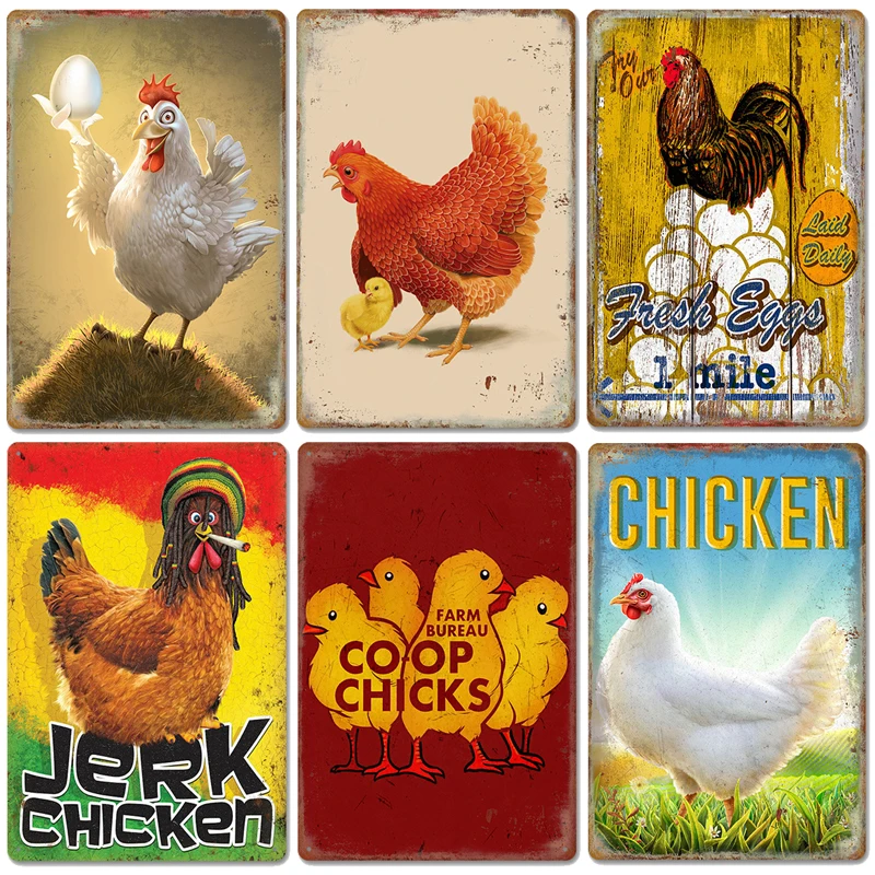 Farm And Chicken Tin Signs