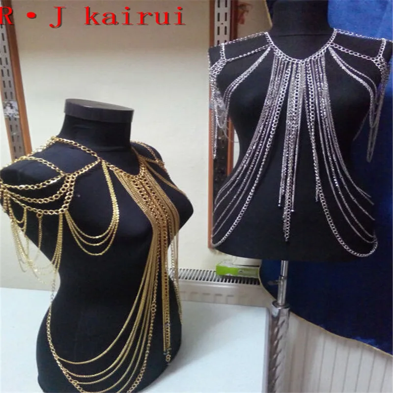 New-Fashion-B668-Women-Punk-Gold-Colour-Chains-Jewelry-Unique-Design ...