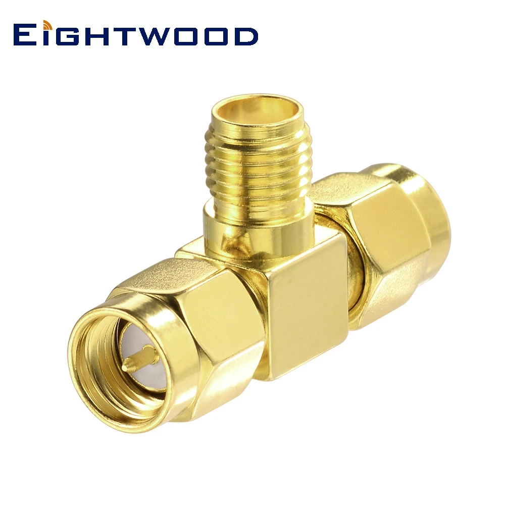 Eightwood Sma Tee Adapter Sma Jack Female To 2 Sma Plug Male T-shape Rf ...
