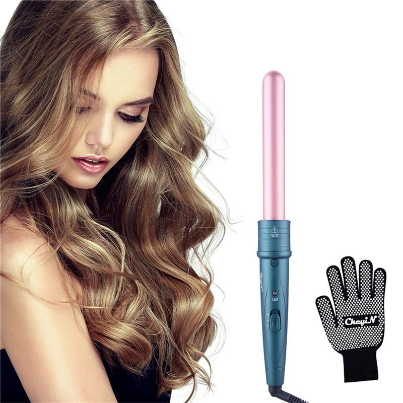 Fer à friser électrique professionnel, en céramique, Tourmaline, cône de fleur de poire, rouleau ...