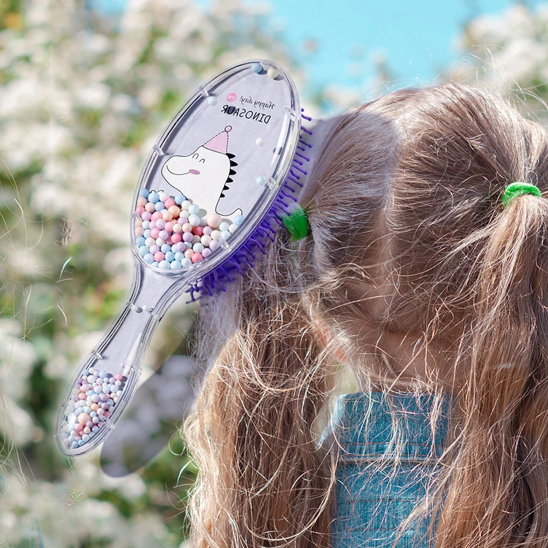 Dinosaur Alpaca Cartoon Massage Comb Hair Brush Animal Foam Sequins ...