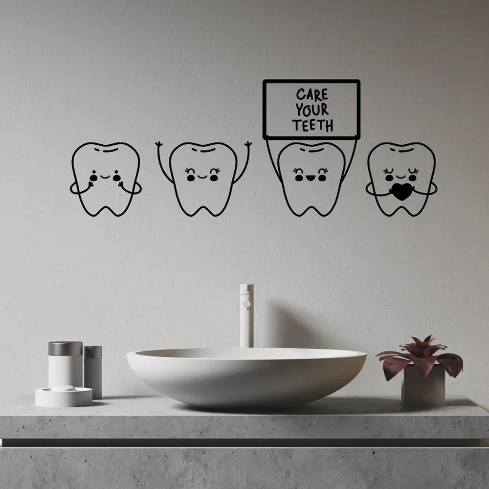 Vinyl-Wall-Decal-Cartoon-Children-s-Dentistry-Teeth-Quote-Care-Your ...