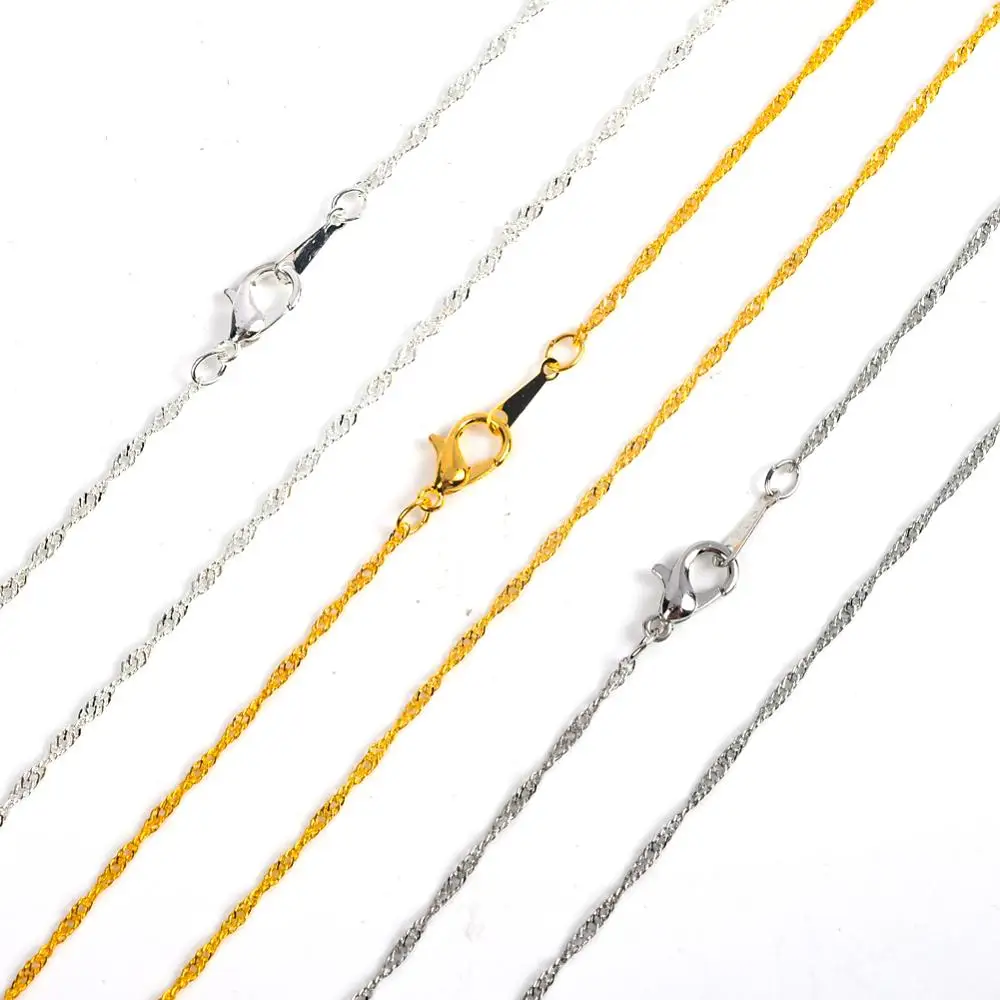 12Pcs-Lot-42cm-Gold-Silver-Color-Water-Wave-Chains-Women-Necklace-DIY ...