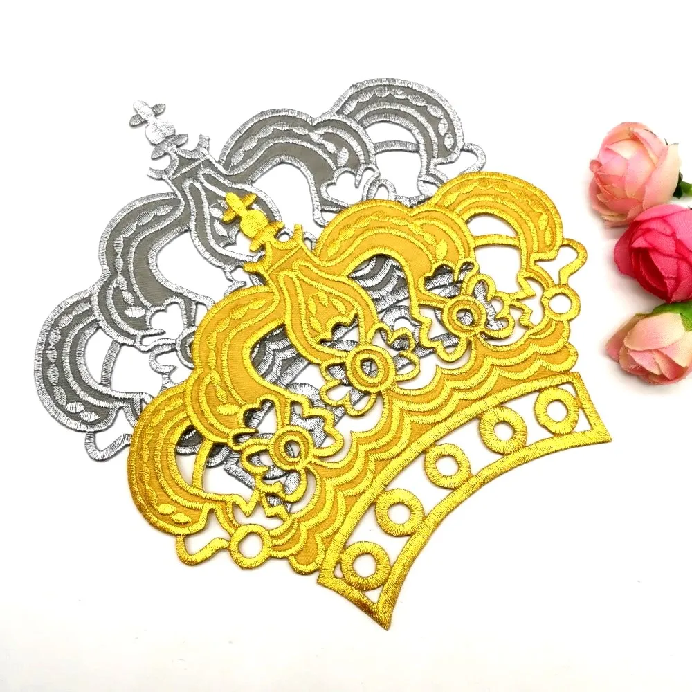 Iron On Patches Royal Crown Gold Embroidery Appliques For Cosplay ...