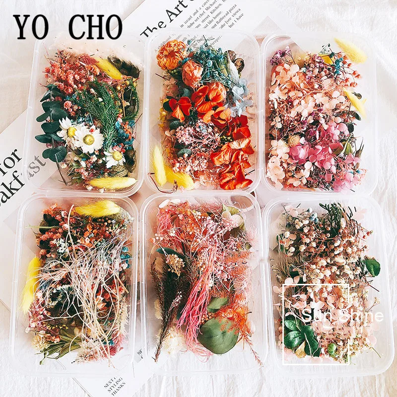 YO CHO 1 Box 10 rodzaj suszony kwiat DIY akcesoria sucha świeca ...