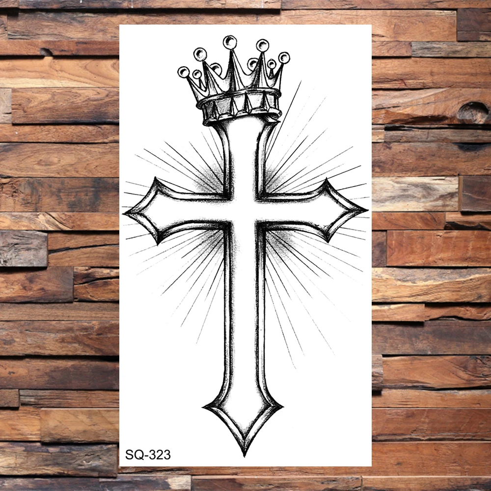 Realistic Wooden Cross Tattoo