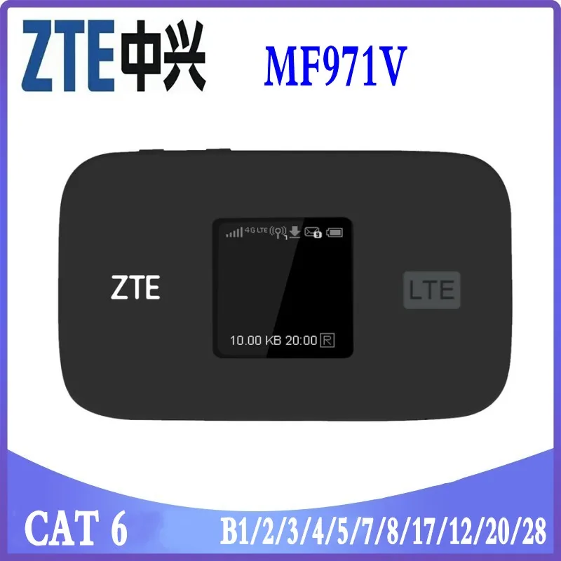 Original Unlock 300mbps Zte Mf971v Cat6 Wifi Router 4g Lte With B1/2/3 ...