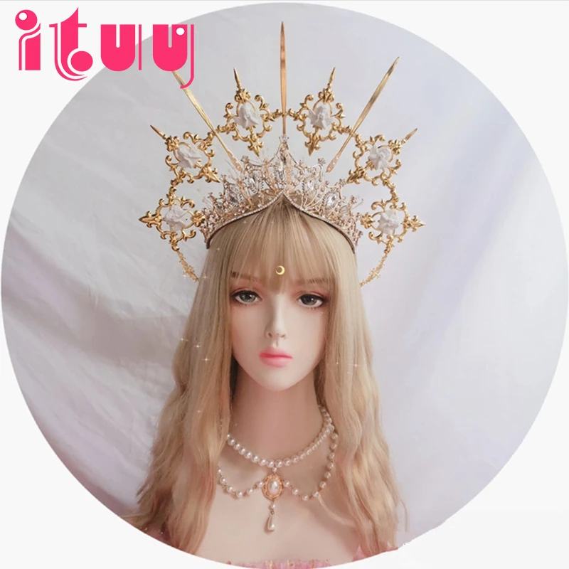 Lolita-Vintage-KC-Headband-Angel-Gold-Halo-Goddess-Headpiece-Virgin ...