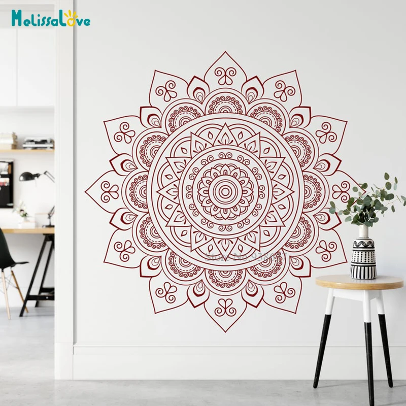Big Size Exquisite OM Mandala Sticker Yoga decal Boho Decoration ...