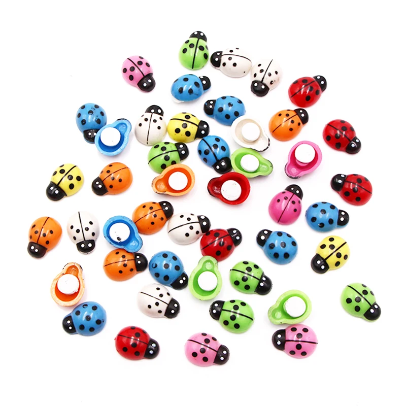 50-35-30-25pcs-4Sizes-Mix-Color-Miniature-Plastic-Ladybug-Craft-Garden ...