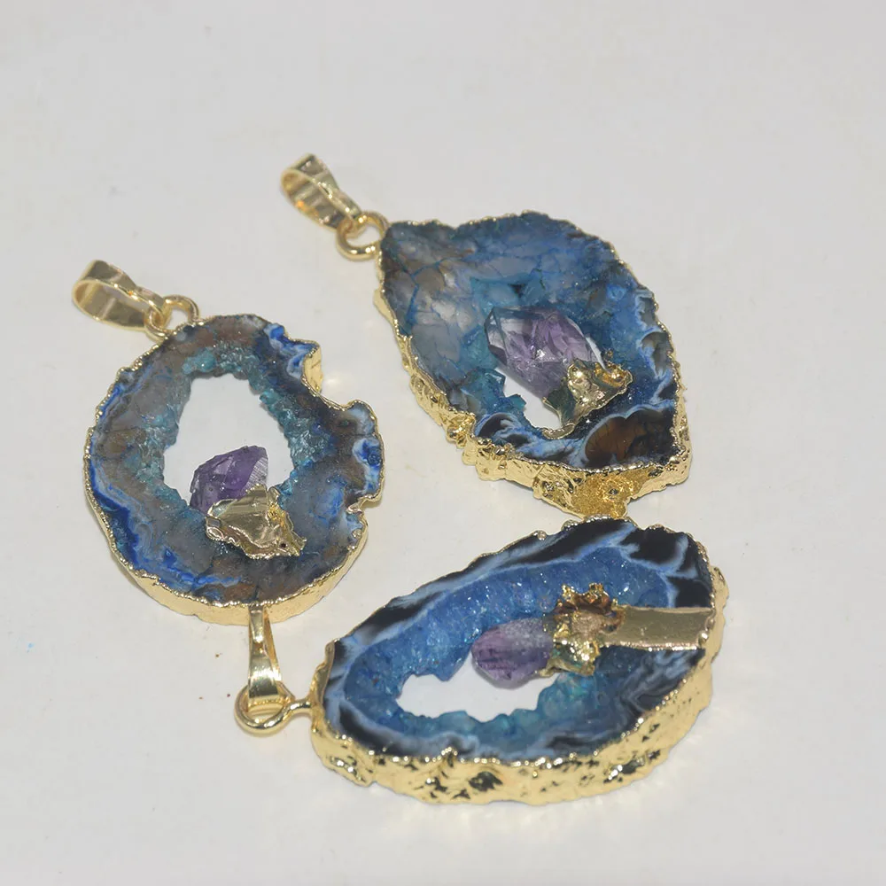 Natural Blue Stone pendants – Gofaer Finds store!