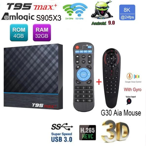Dispositivo de TV inteligente T95 MAX Plus, decodificador con android 9 ...