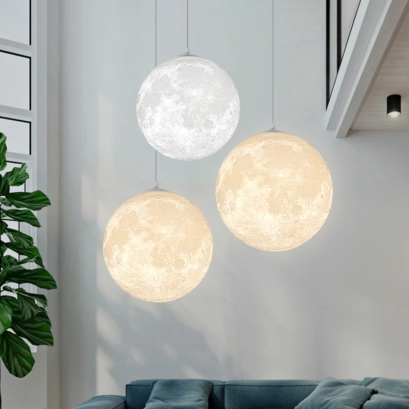 Modern Led Pendant Lights Moon Creative Nordic Hanging Lighting ...