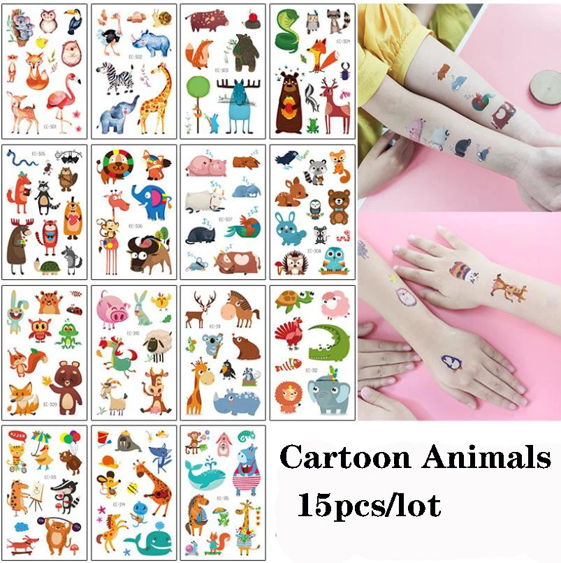 15pcs/set Kids Temporary Tattoos Colorful Butterfly Fake Tattoo Sticker ...